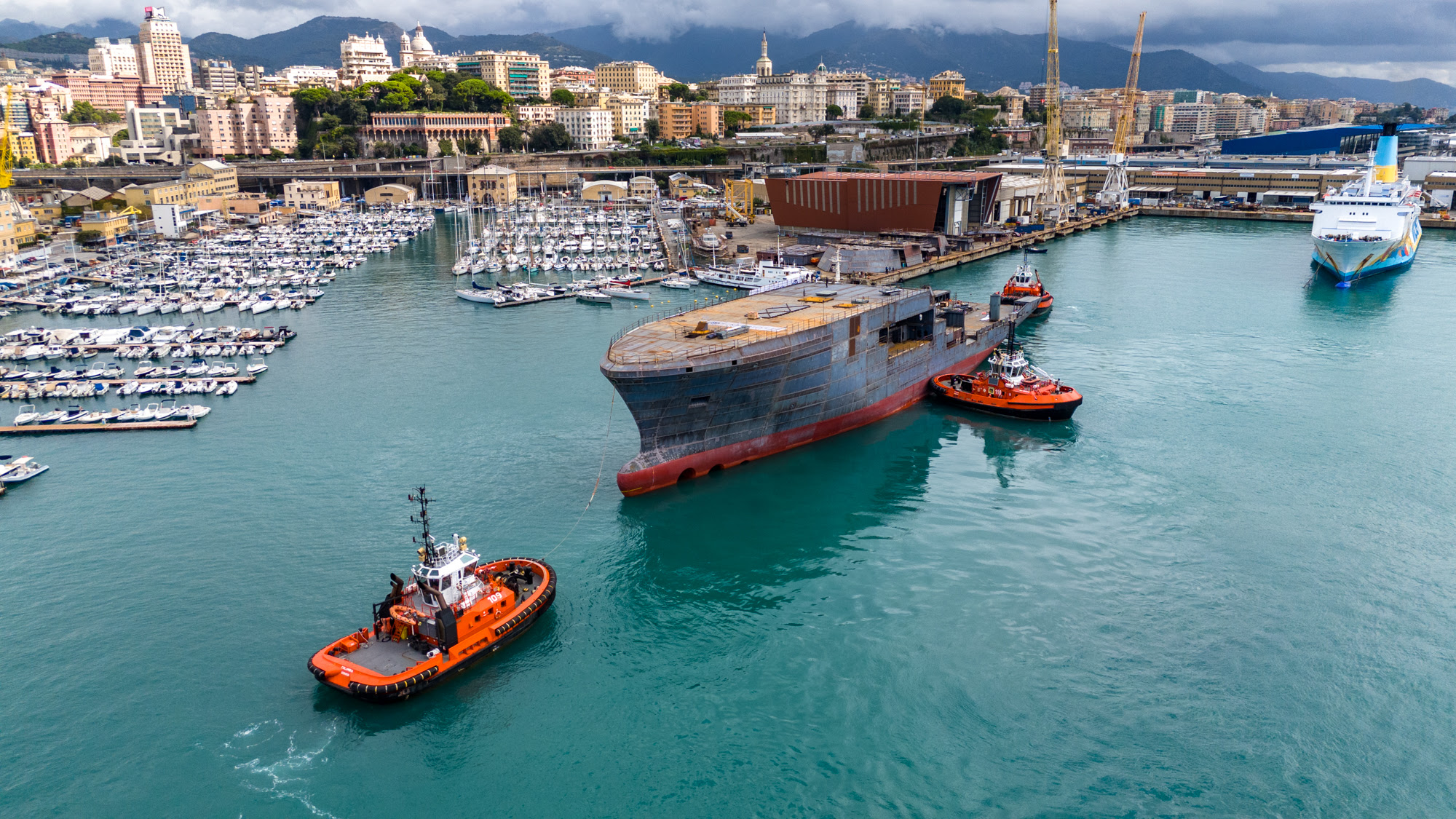 Lo scafo della nuova Nave Olterra è arrivato al porto di Genova ...