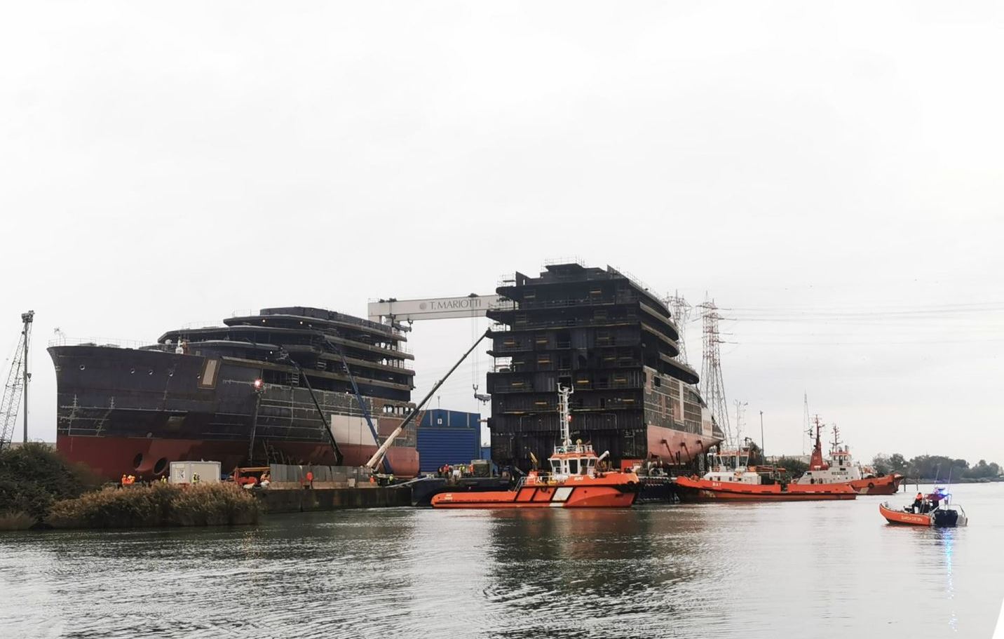 Varata a Porto Nogaro la prima sezione della nuova nave di Aman at Sea ...